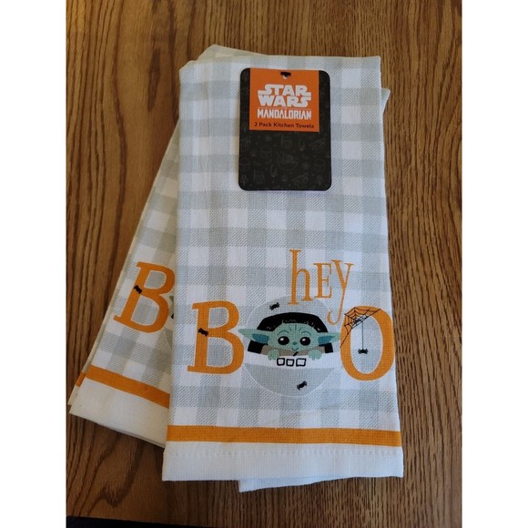 Disney | Kitchen | 2 Star Wars The Mandalorian Grogu Halloween Hey Boo ...